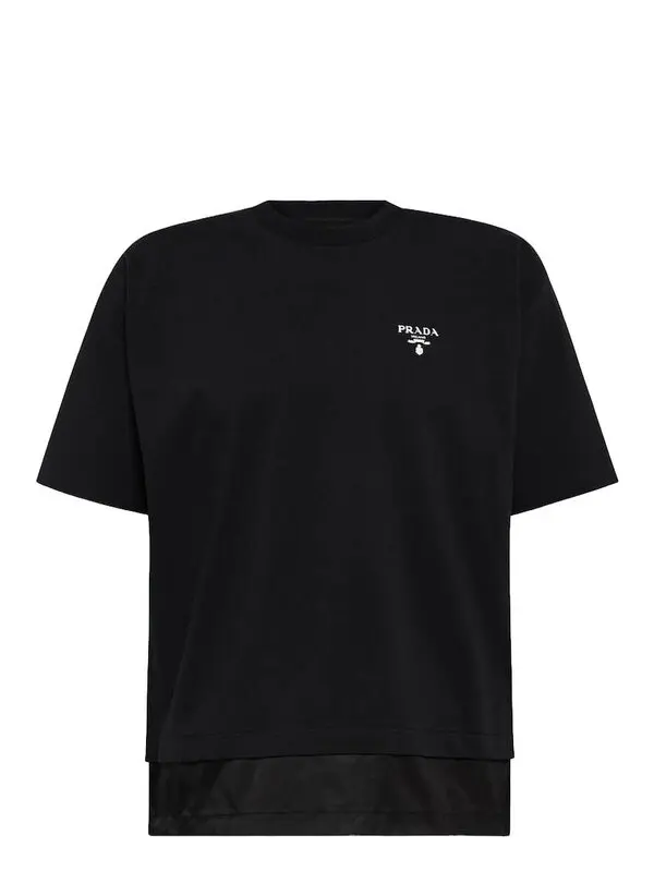 Prada Logo Cotton T-shirt - Black