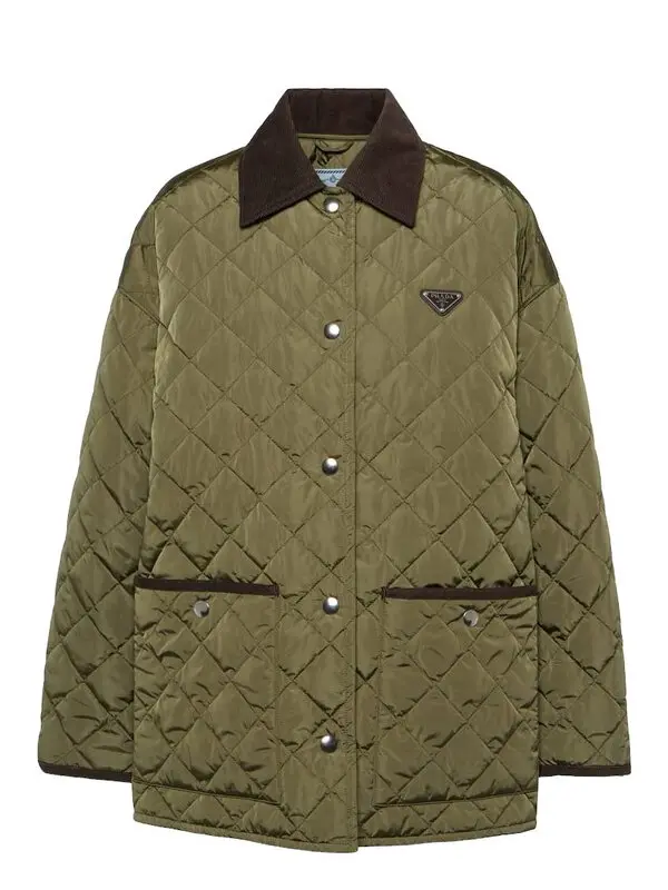 Prada Re-nylon Quilted Jacket - Green
