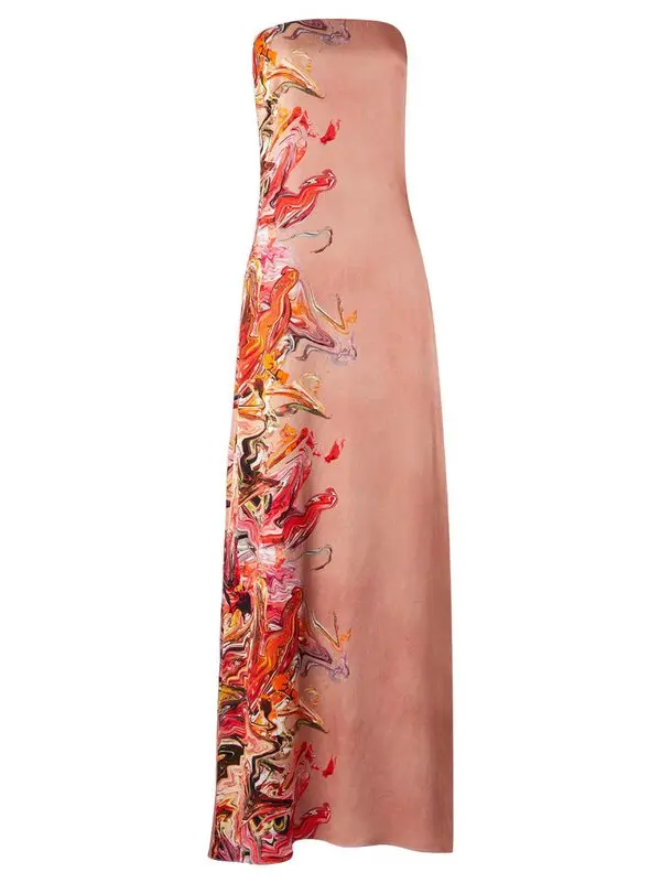 Silvia Tcherassi Adalgisa Printed Strapless Maxi Dress - Abstcorl