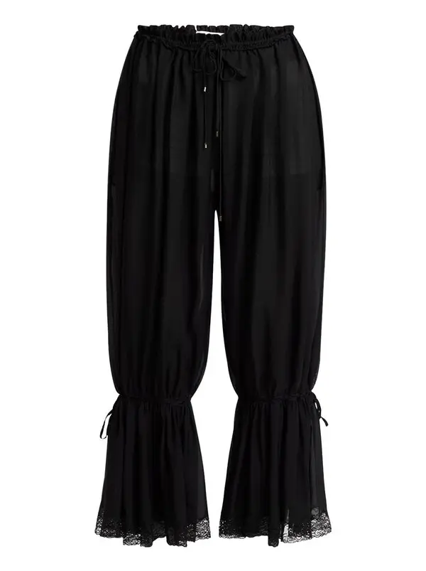 Chloé Lace-trim Cropped Pants - Black