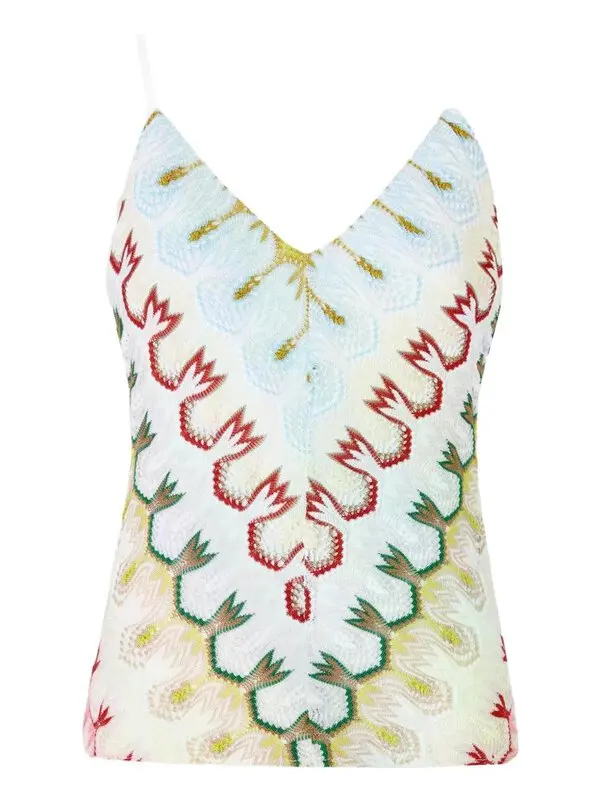 Missoni Open-back Knit Top - White