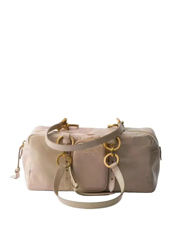 Prada Dangle Leather Tote Bag - Neutrals