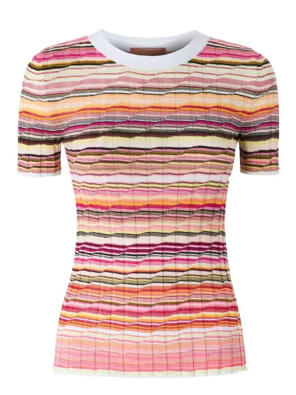 Missoni Striped Knitted T-shirt - Pink