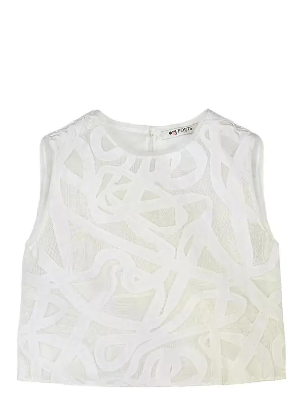 Ports 1961 Lace-detailing Top - White