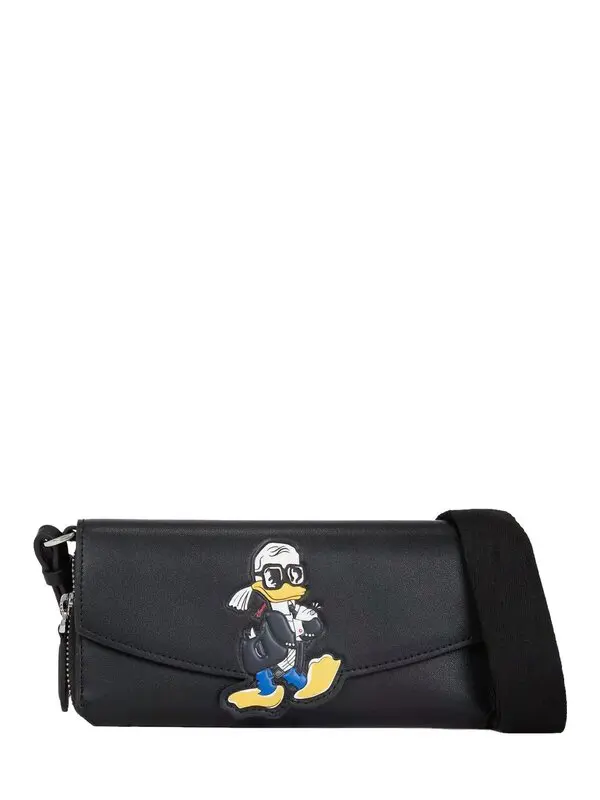 Karl Lagerfeld X Disney Donald Duck Appliqué Crossbody Bag - Black