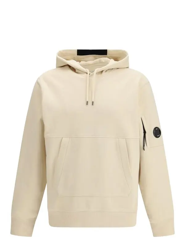 C.P. COMPANY Diagonal Raised Fleece Hoodie - Beige