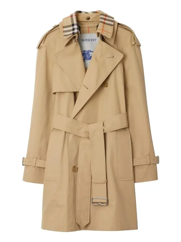 Burberry Cotton Double-breasted Trench Coat - Beige