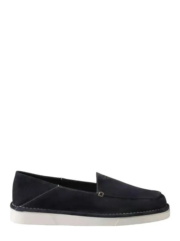 Prada Suede Slip-on Loafers - Blue