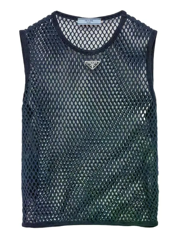 Prada Mesh Sleeveless Top - Blue