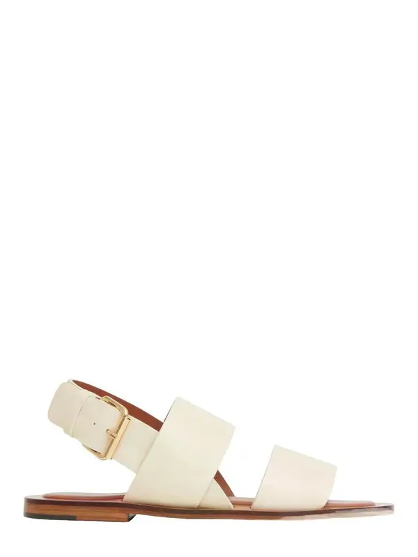 MANSUR GAVRIEL Leather Flat Sandals - White