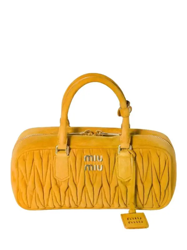 Miu Miu Arcadie Matelassé Leather Handbag - Yellow