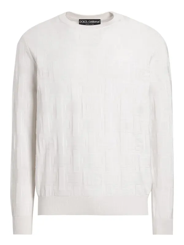 Dolce & Gabbana Silk Sweater With Dg Logo Embroidery - White