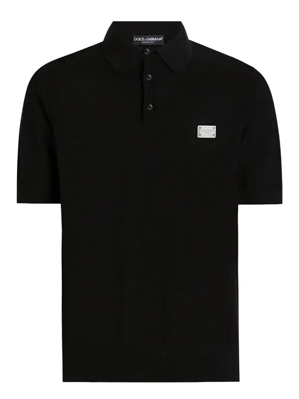 Dolce & Gabbana Cotton Polo-shirt With Logo Tag - Black