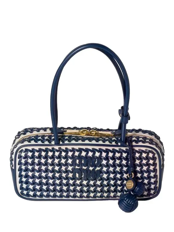 Miu Miu Woven-effect Bea Tote Bag - Blue
