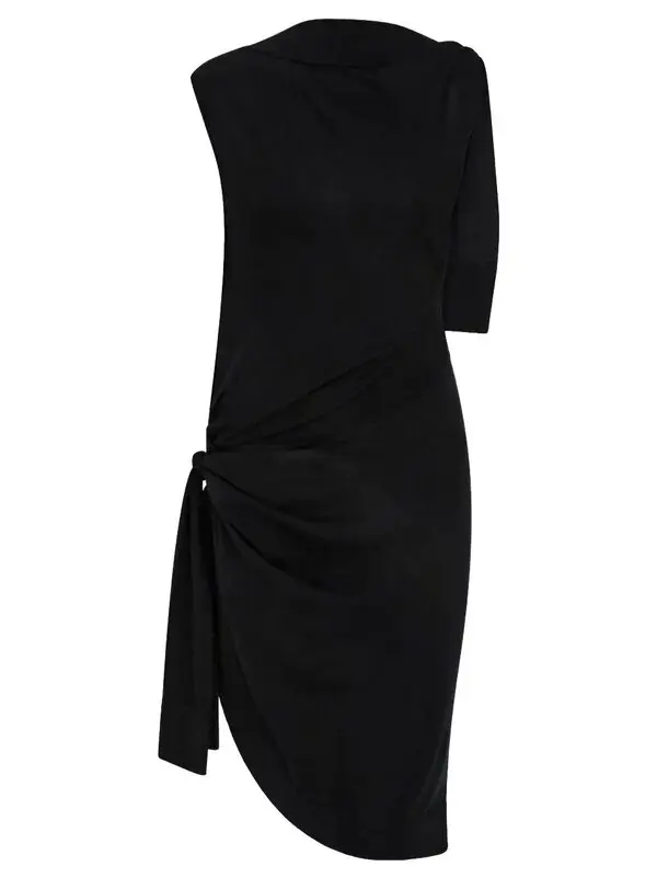 FERRAGAMO Asymmetric Wrap Dress - Black
