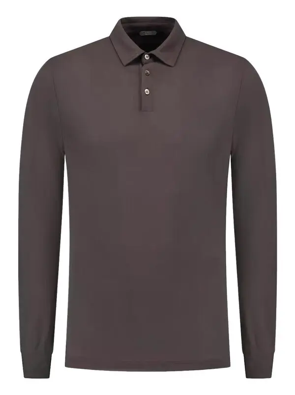 ZANONE Long-sleeve Polo Shirt - Brown