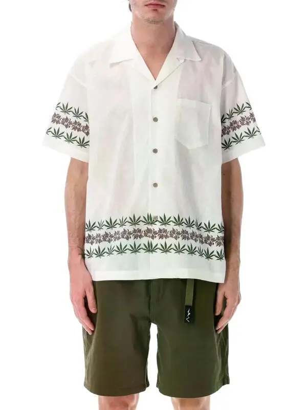 MANASTASH Manaloha Leaf-print Short-sleeve Shirt - White