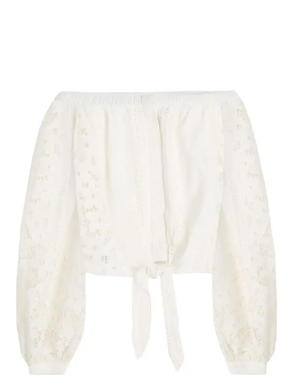 Alice + Olivia Ivy Broderie Anglaise Top - Off-white