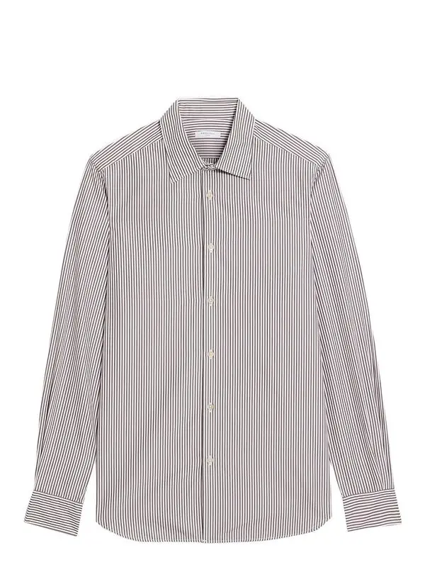 Boglioli Striped Cottonpoplin Shirt - Light Brown