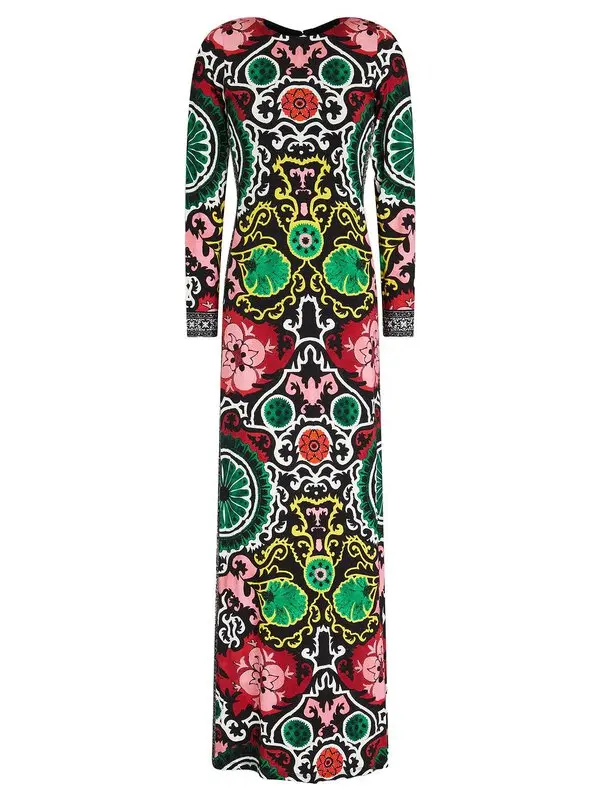 Alice + Olivia Delora Printed Maxi Dress - Black