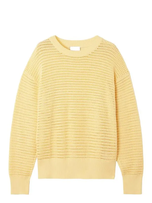 Varley Kershaw Open-knit Cotton Sweater - Yellow
