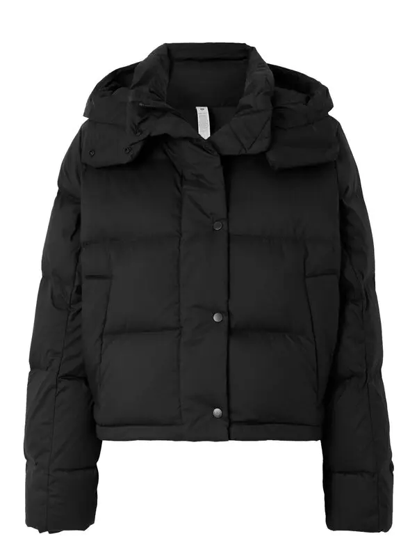Lululemon Wunder Puff Hooded Quilted Recycled-softmatte Down Jacket - Black