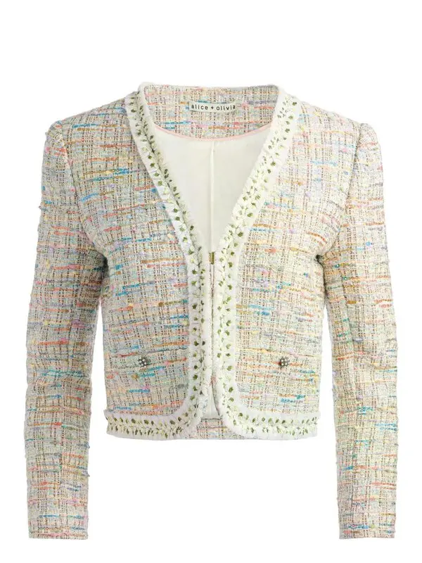 Alice + Olivia Peyton Embroidered Jacket - Neutrals