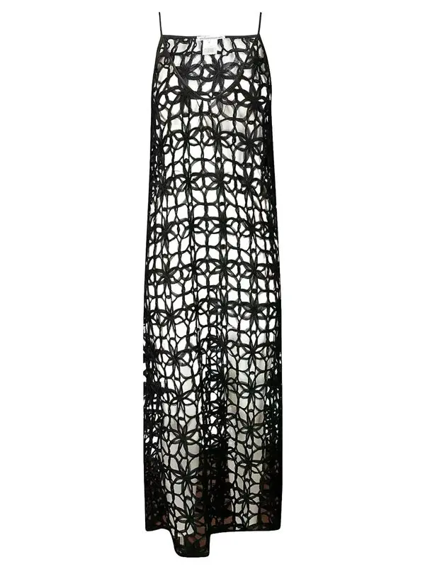 STEFANO MORTARI Crochet Midi Dress - Black