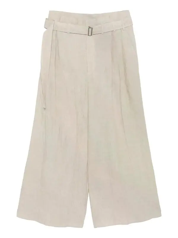 FORME D'EXPRESSION Belted Wide-leg Pants - Neutrals