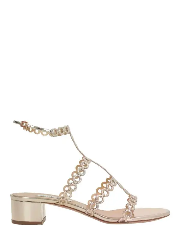 AQUAZZURA 35mm Infinity Chain Sandals - Gold