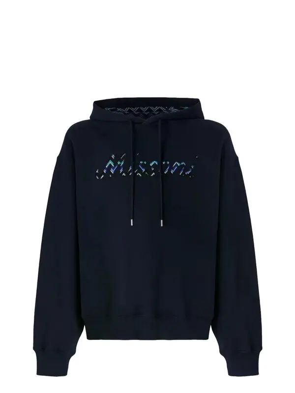 Missoni Logo-appliqué Hoodie - Blue