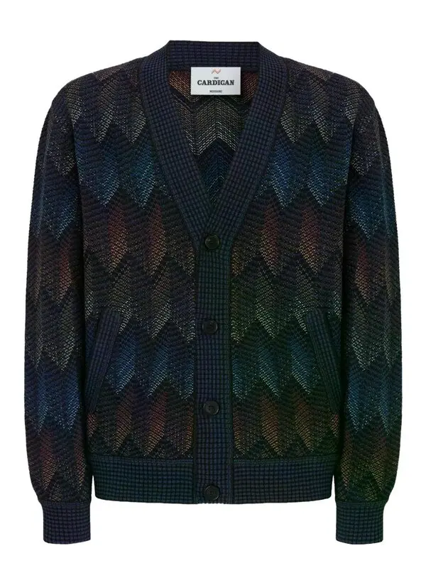Missoni Chevron Knit Cardigan - Blue