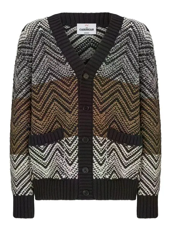 Missoni Chevron Knit Cardigan - Black