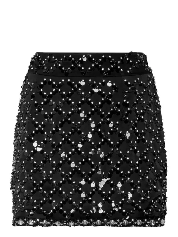 Philipp Plein Paillette-embellished Mini Skirt - Black