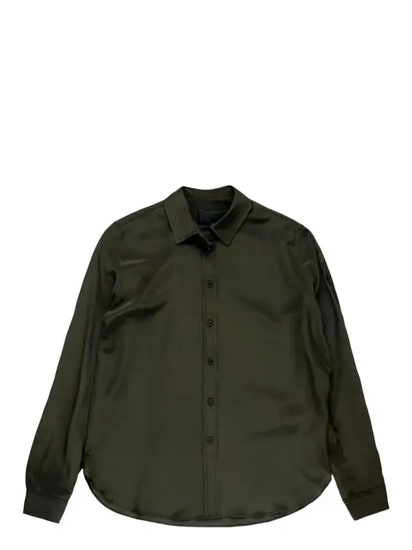 NILI LOTAN Gaia Satin Button-up Shirt - Green