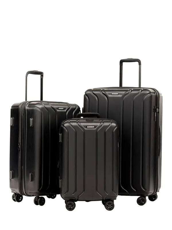 NONSTOP New York 3-piece Hardside Luggage Set With Packing Cubes - Black