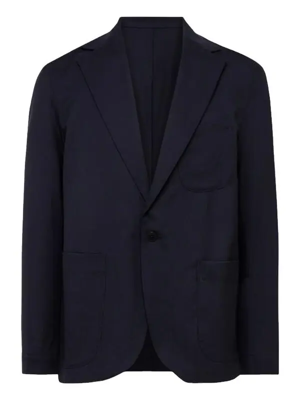 STOFFA Unstructured Wool Suit Jacket - Blue