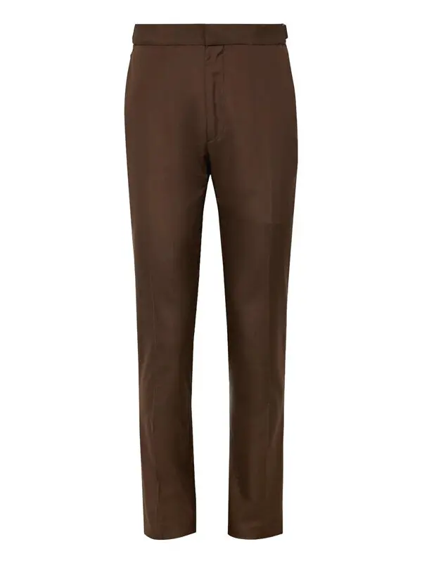 TOM FORD Slim-fit Silk Trousers - Brown