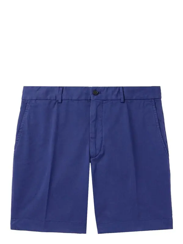 Ralph Lauren Slim-fit Straight-leg Cotton-blend Twill Shorts - Blue