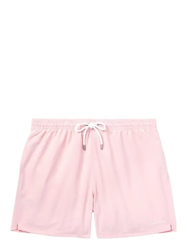 Ralph Lauren Straight-leg Mid-length Swim Shorts With Logo - Pink