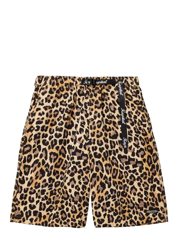 Kapital Easy Wide-leg Leopard-print Cotton-twill Shorts - Brown