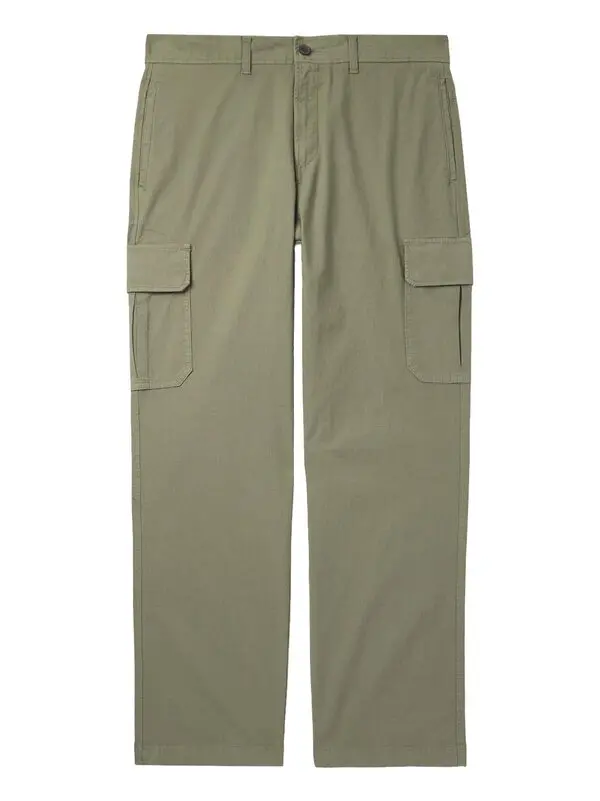 Mr P. Edward Straight-leg Organic Cotton-blend Ripstop Cargo Trousers - Green