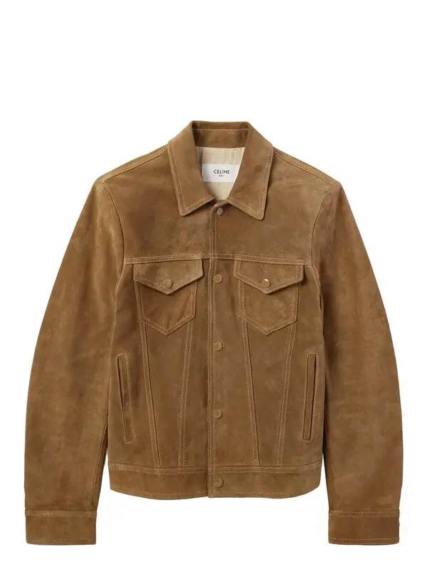 Celine Suede Trucker Jacket - Brown