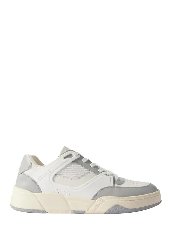 Celine Ct-09 Leather And Mesh Sneakers - Gray