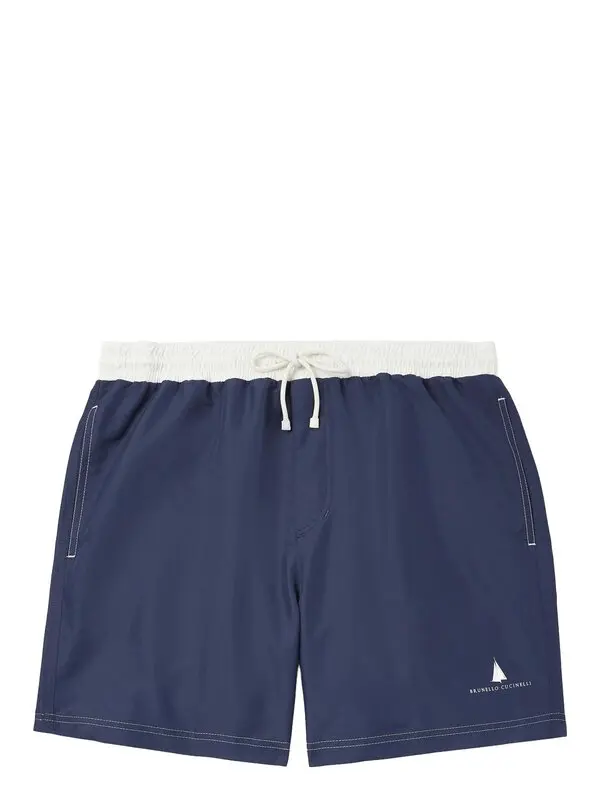 Brunello Cucinelli Straight-leg Mid-length Swim Shorts - Blue