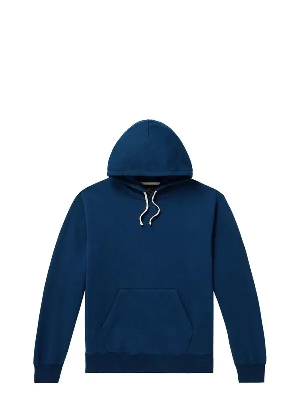 BEAMS Cotton-jersey Hoodie - Blue