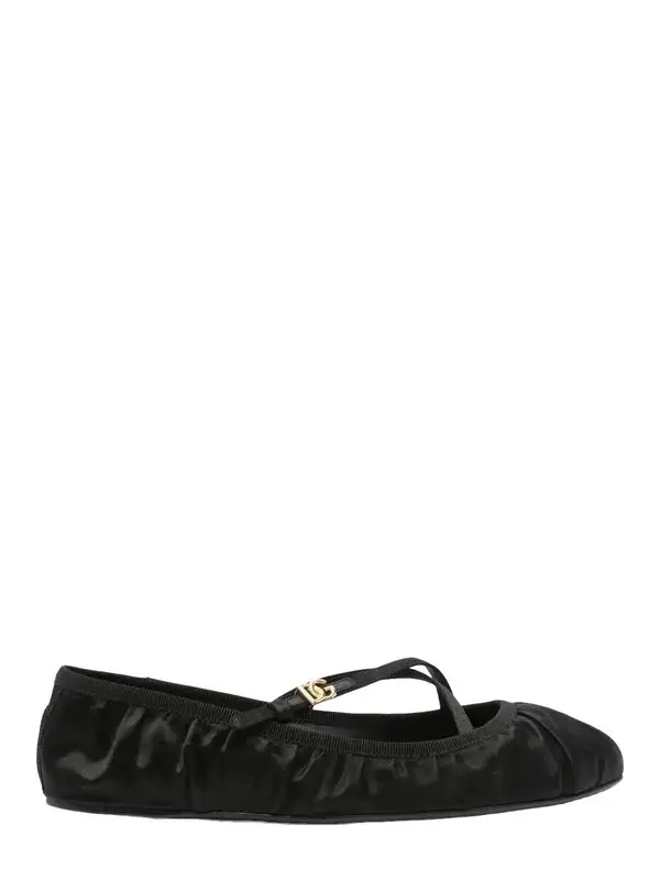 Dolce & Gabbana Logo Buckle Ballet Flats - Black