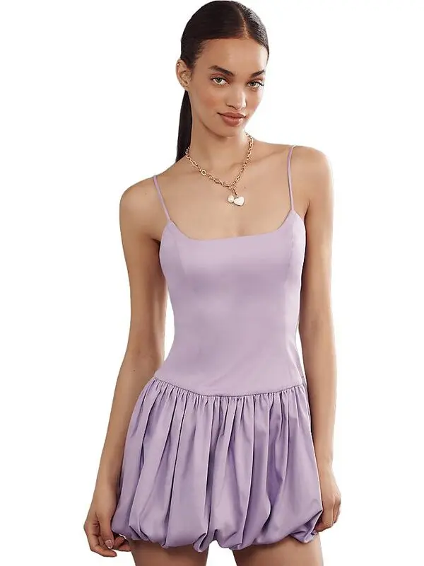 DELFI COLLECTIVE Natassia Drop-waist Bubble-hem Dress - Purple