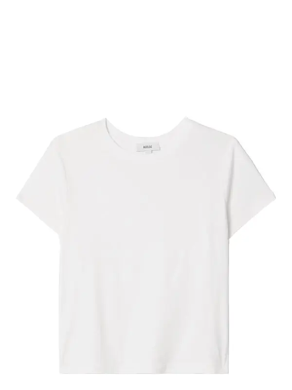 AGOLDE Adine Cropped Organic Cotton-jersey T-shirt - Neutrals