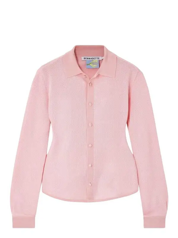 Bernadette Tina Piqué Cardigan - Pink